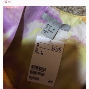 H&M | Dresses | Hm Watercolor Dress Wshoulder Bow | Poshmark